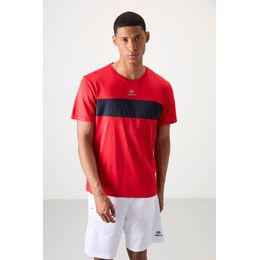 Herren Farbblockiertes Rundhals-T-Shirt