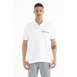 Herren Baumwoll-Polo-T-Shirt mit Textdruck