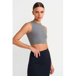 Rippstrick-Baumwoll-Crop-Top