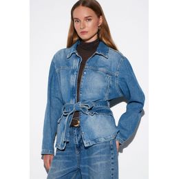 Damen Jeansjacke mit G&uuml;rtel