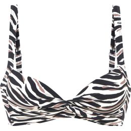 Lascana Damen Bustier-Bikini-Top creme-schwarz Gr&ouml;&szlig;e 40C