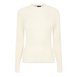 BOSS - T-Shirt f&uuml;r Damen, Stehkragen, Schmal, Lang&auml;rmlig (Wei&szlig;)