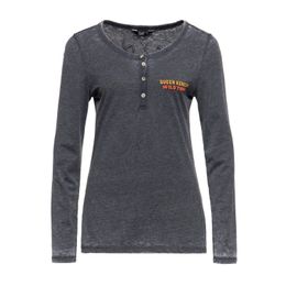 Queen Kerosin Damen Enzym Wash Langarmshirt Rock Your Life