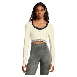 Under Armour - "Project Rock" T-Shirt f&uuml;r Damen, Lang&auml;rmlig (Braun)