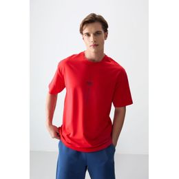 &Uuml;bergr&ouml;&szlig;e Bedrucktes Rundhals-T-Shirt