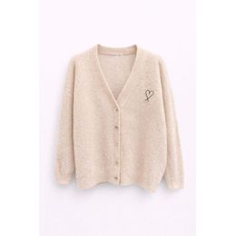 &Uuml;bergro&szlig;er Strick-Cardigan mit Herzdetail
