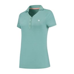 K-Swiss - "Hypercourt" Poloshirt f&uuml;r Damen, V-Ausschnitt, Regul&auml;r (Blau)