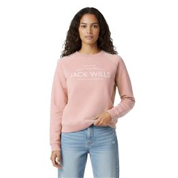Jack Wills - "Hunston" Sweatshirt f&uuml;r Damen, Rundhalsausschnitt (Hellrosa)