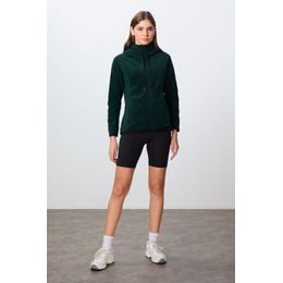 Damen Pl&uuml;sch Zip-Hoodie Sweatshirt