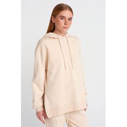 &Uuml;bergr&ouml;&szlig;e Baumwoll-Hoodie mit Rei&szlig;verschluss vorne