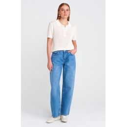 Hochtaillierte Ballonweite Jeans