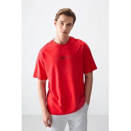 &Uuml;bergr&ouml;&szlig;e Bedrucktes Rundhals-T-Shirt