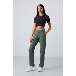 Damen Sweatpants mit geradem Bein aus Fleece