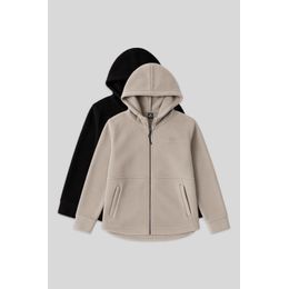 Damen Pl&uuml;sch Zip-Front Kapuzenpullover