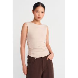 Damen Slim-Fit Cut-out Crop-Bluse