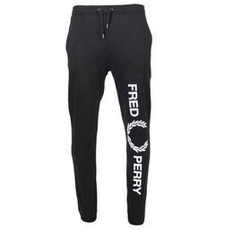 Fred Perry - Schwarze Jogginghose mit gro&szlig;em Markenlogo
