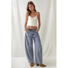 Mittlere Taille Barrel Jeans
