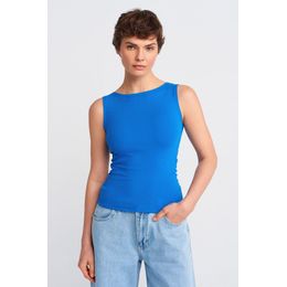 &Auml;rmellose Slim-Fit Boot-Ausschnitt-Bluse
