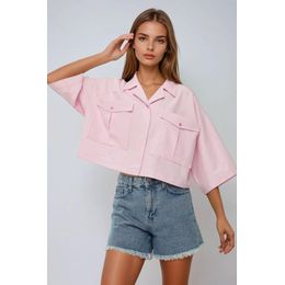 Crop-Shirt mit einer Taschenoptik