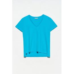 Damen Baumwoll V-Ausschnitt T-Shirt