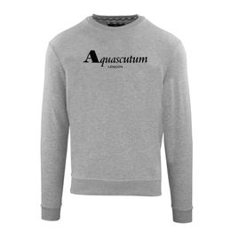 Aquascutum - Sweatshirt f&uuml;r Herren/Damen Unisex, Logo, gerippt (Grau)