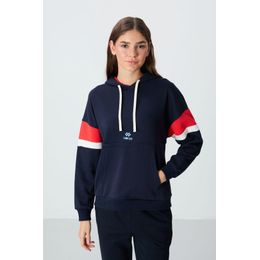 &Uuml;bergr&ouml;&szlig;iger Farbblock-Hoodie mit Tasche
