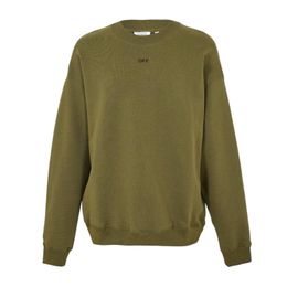 Off-White Off White - Sweatshirt f&uuml;r Herren, Rundhalsausschnitt, Lang&auml;rmlig (Moosgr&uuml;n/Schwarz)