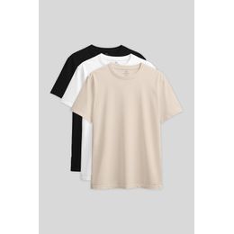 Damen Baumwoll-Elasthan Rundhals T-Shirt