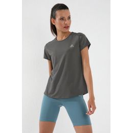 Damen Unifarben Kurzarm Rundhals T-Shirt