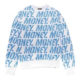 Money - "Zoom" Sweatshirt f&uuml;r Herren/Damen Unisex, Rundhalsausschnitt, Baumwolle (Blau)
