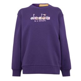 Diadora - Sweatshirt f&uuml;r Damen, gerippt, Regul&auml;r, Lang&auml;rmlig (Violett)