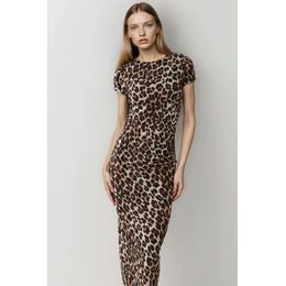 Leopardenmuster Edles Maxikleid