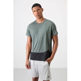 Farbblockiertes Rundhalsausschnitt T-Shirt
