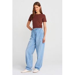 Hochtaillierte Ballon-Weitbein-Jeans