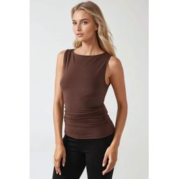 Bootsausschnitt Slim Fit Stricktop