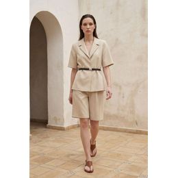 Gek&uuml;rzte Jacke mit G&uuml;rtel und weiter Hose Set