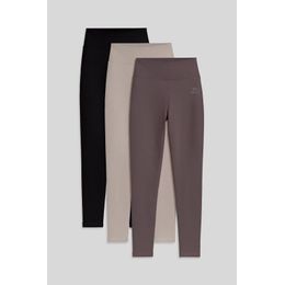 Hochtaillierte Baumwoll-Lycra-Jersey-Leggings