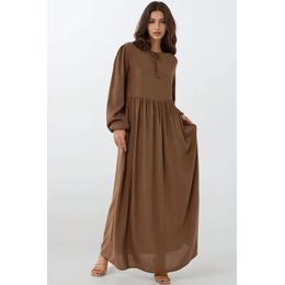 Maxikleid mit A-Linie und Rundhalsausschnitt