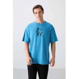 Oversized-Logo-Print T-Shirt mit Kurzarm