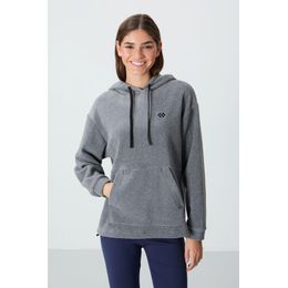 Oversized Pl&uuml;sch-Hoodie mit Stickerei