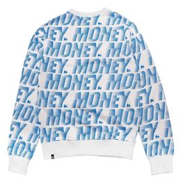 Money - "Zoom" Sweatshirt f&uuml;r Herren/Damen Unisex, Rundhalsausschnitt, Baumwolle (Wei&szlig;)
