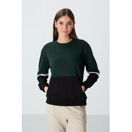 &Uuml;bergr&ouml;&szlig;en Farbblockiertes Rundhals-Sweatshirt