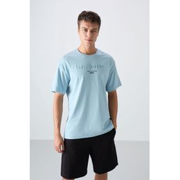 &Uuml;bergr&ouml;&szlig;e Baumwoll-Polyester Logo T-Shirt