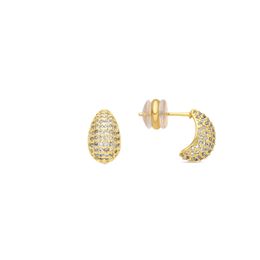 Luxenter Ohrringe mit 18-kar&auml;tiger Gelbgoldbeschichtung und Brillantstrass &ndash; Kincon