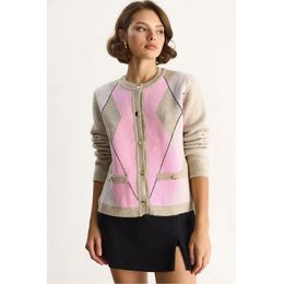Zellstrick Knopf-Cardigan