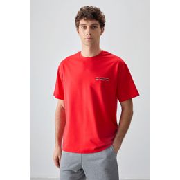 &Uuml;bergr&ouml;&szlig;tes bedrucktes Baumwoll-Jersey-T-Shirt