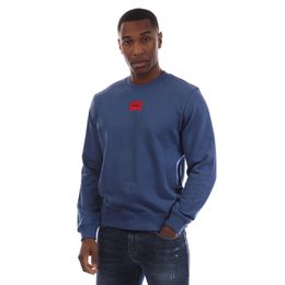 Hugo - Sweatshirt f&uuml;r Herren, Gerippter Kragen, Regul&auml;r (Mittelblau)