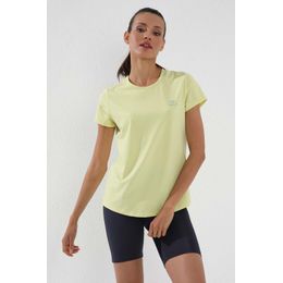 Damen Unifarben Kurzarm Rundhals T-Shirt