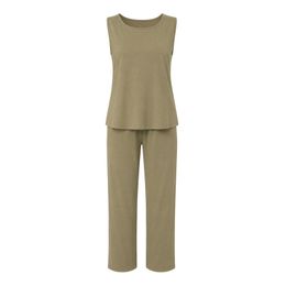 &Auml;rmelloses Vest und weit geschnittene Hosen Set