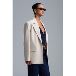 Langer Gewebter Blazer mit Schalkragen